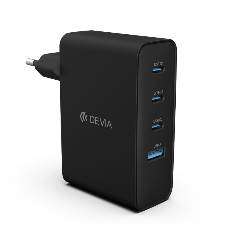 Fonte Devia 100W GaN (USB+3 USB C) - Rafox USA