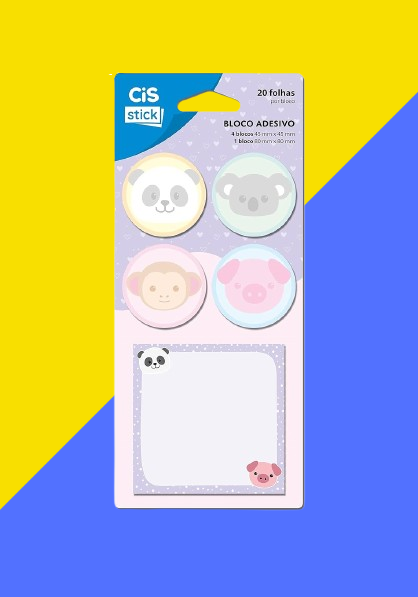 Bloco Adesivo 5 Modelos C/20 Folhas ST0407 CIS - Unidade - Plena Papelaria