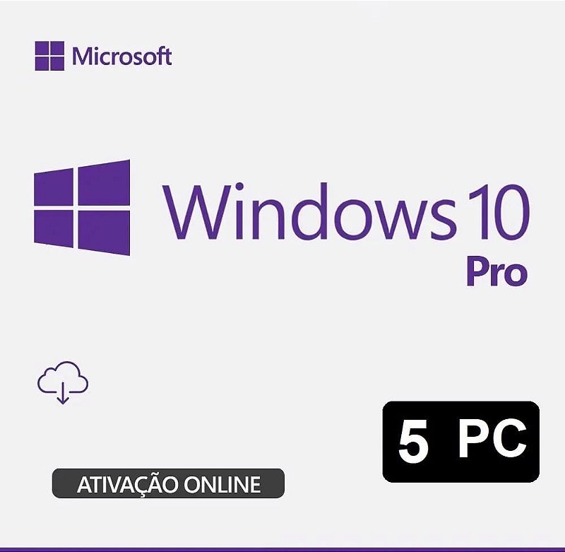 Licença Windows 10 Pro 5 Pcs - Licenças Originais com envio digital ...