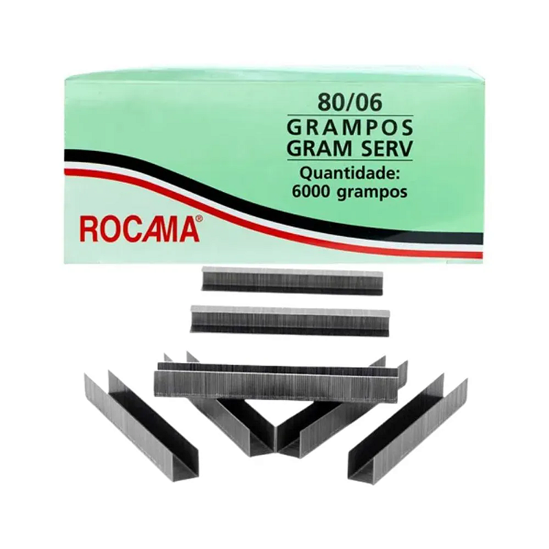 Grampo Galvanizado Rocama 80/06 (6000 grampos) 12,90MM 6MM CAIXA - Pek ...