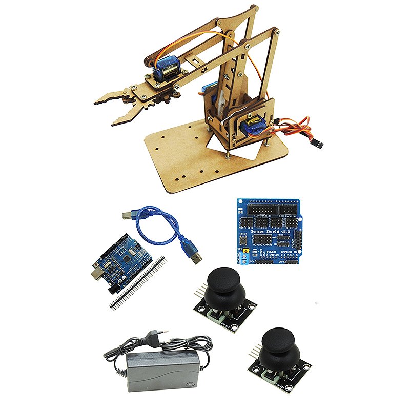 Braço Robótico em MDF com Servos e Eletrônica - BR ELETRÔNICA