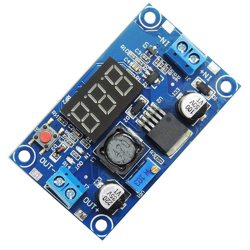 Módulo Regulador De Tensão Ajustável Lm2596 Dc Dc Display Step Down