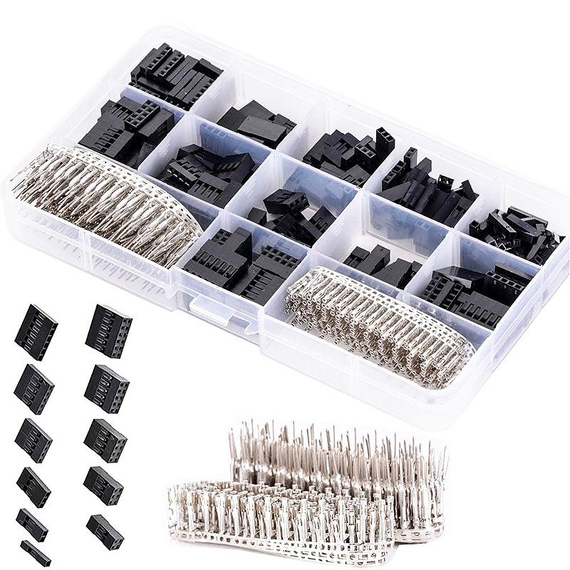 Kit 620 Conectores Dupont 2.54mm Macho e Fêmea - BR ELETRÔNICA