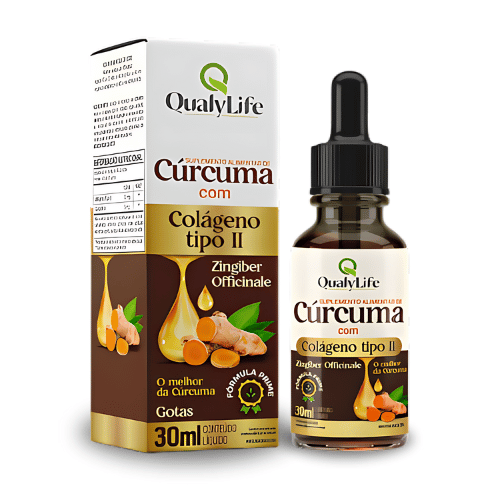 Cúrcuma Com Colágeno Tipo 2 Gotas 30ml - Qualylife - QualyLife Suplementos