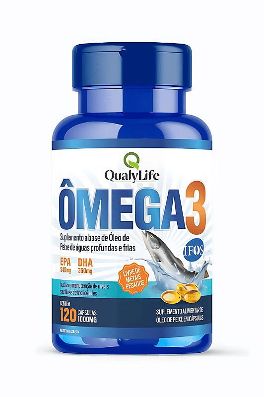 Ômega 3 IFOS 1g 120 Cápsulas - QualyLife - QualyLife Suplementos