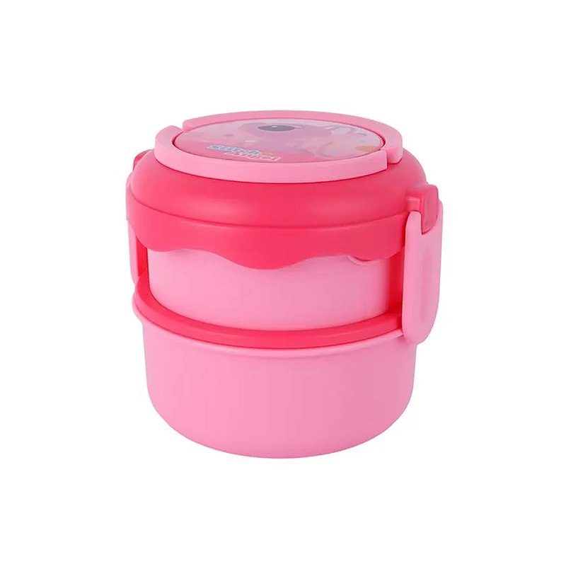 BENTO BOX REDONDA CAMADA DUPLA DISNEY STITCH E ANGEL 1100ML. - Miniso Shop