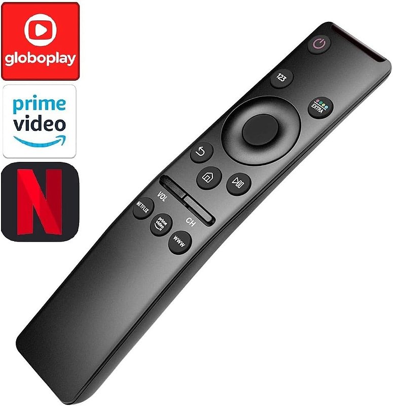 Controle Remoto pra TV Samsung Smart 4K Lelong LE-7699 com Atalhos Netflix, Prime Vídeo e Globo ...
