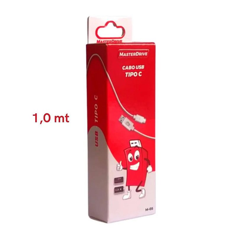 Cabo TIPO-C 1,0mt MasterDrive - HMS Imports