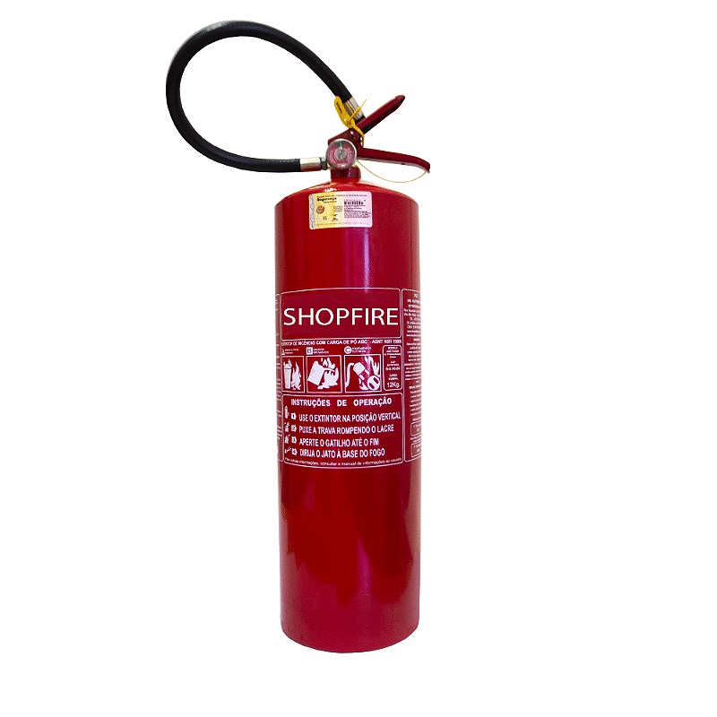 Extintor De Pó Químico Abc 12kg - Shopfire | Engenharia Contra Incêndio.