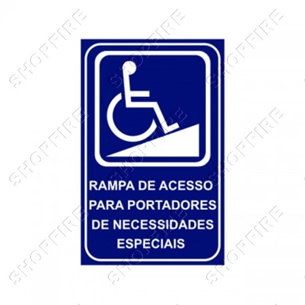 Placa Rampa De Acesso Para Deficientes Físicos 21x21 - Shopfire ...