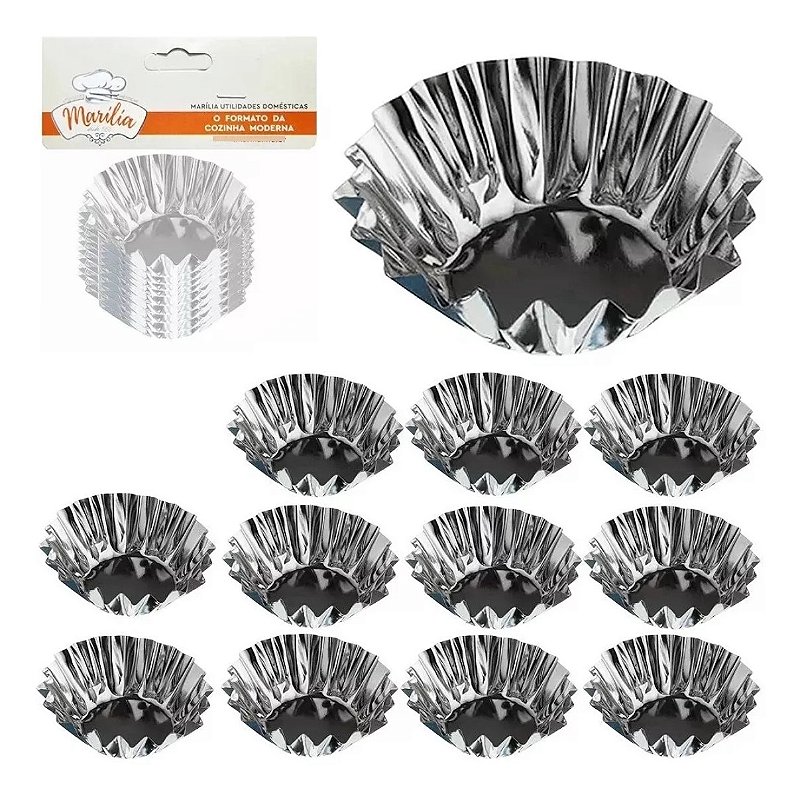 Forma Crespa de Empada N°2 de Inox 12 Peças - Utensílios Brasil ...