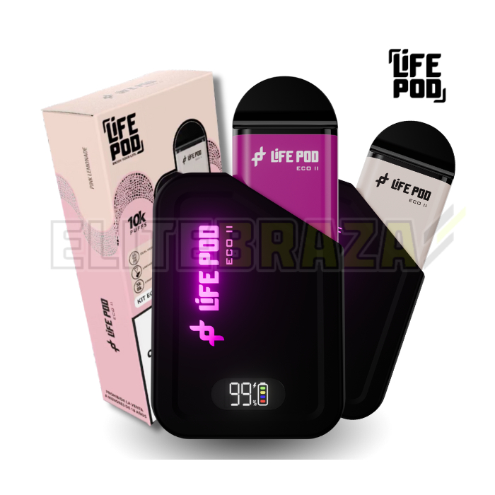 KIT LIFE POD ECO 2 APARELHO + REFIL 10000 PUFFS - Elitebraza.com
