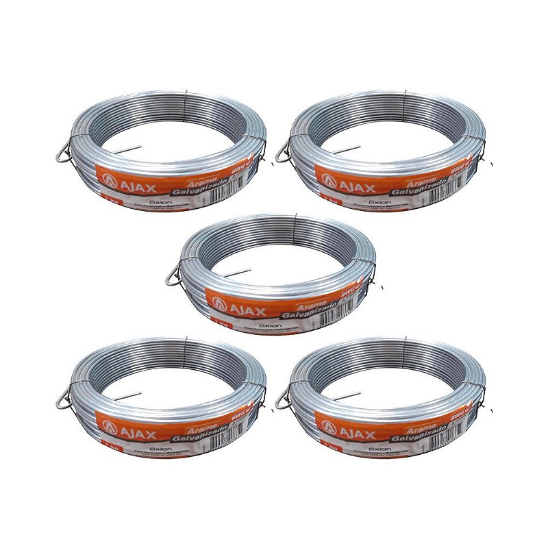 KIT 5 UN ARAME GALVANIZADO AJAX 16 BWG ROLO 1KG APROX. 59M - Araucária ...