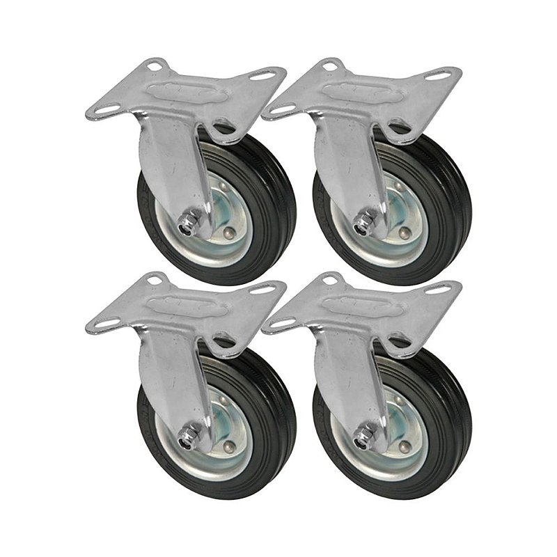 KIT 4 UN RODA RODÍZIO FIXO BORRACHA MACIÇA 4 POLEGADAS - Araucária ...