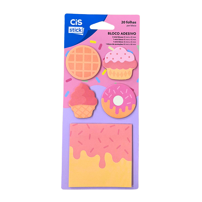 BLOCO ADESIVO CIS STICK DOCE C/5 BLOCOS - annapapelaria.com.br