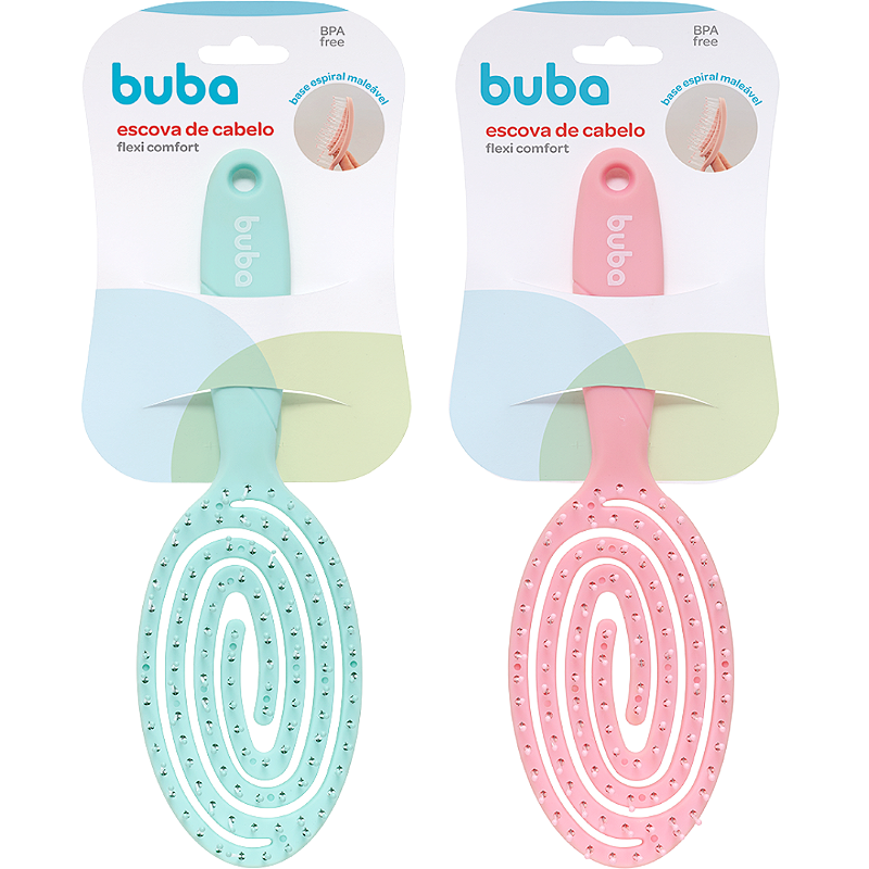 Escova de Cabelo Infantil Flexi Comfort Buba Flexível Maleável e ...