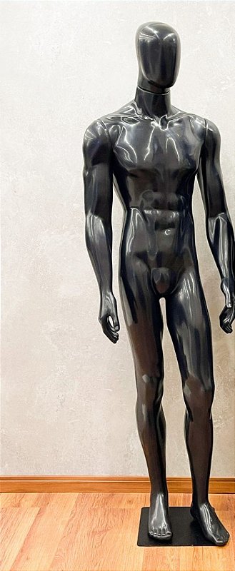 Manequim masculino Bombado c/ cabeça - preto - Casa dos Aramados