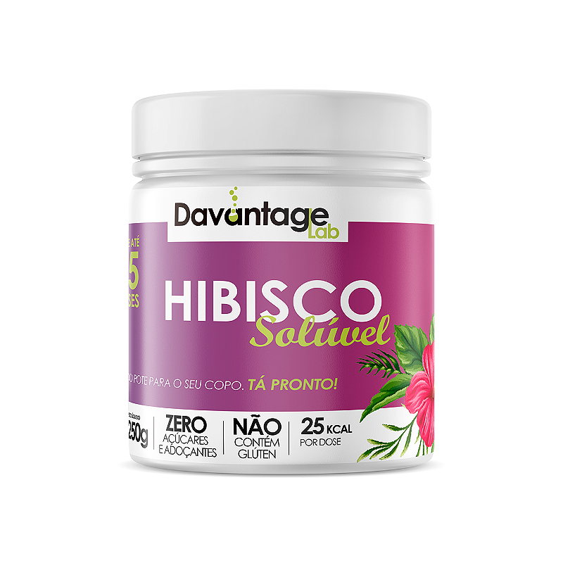 Chá Solúvel de Hibisco 250 g | Antioxidante, Pressão & Detox - Davantage Lab - Produtos Naturais