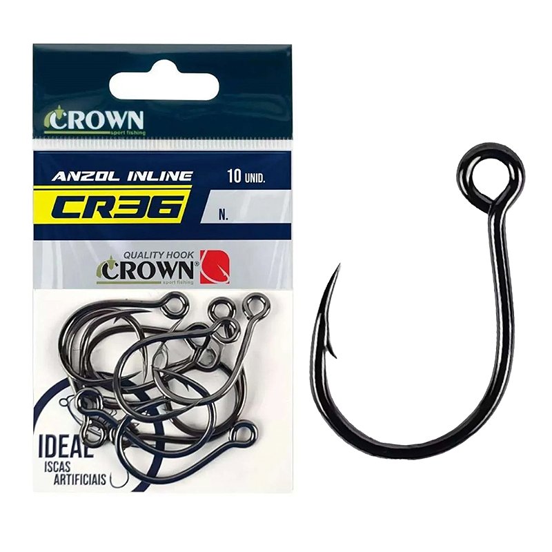 Anzol Inline CR36 Black c/10 - Crown - Dispropil: Tiro Esportivo, Pesca ...