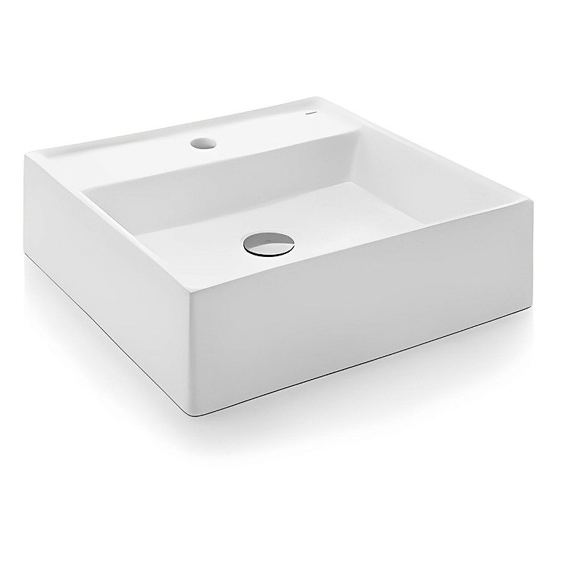 Cuba Docol Ceramica Pia Apoio Quadrada Com Mesa 41x41cm - HidrauArte