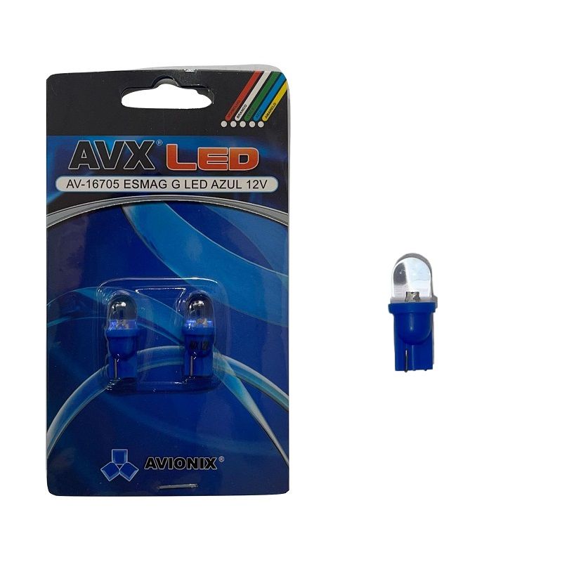 AVX - ☑ - LAMPADA ESMAG G LED AZUL 12V - (AV-17022) - VDI Auto Center