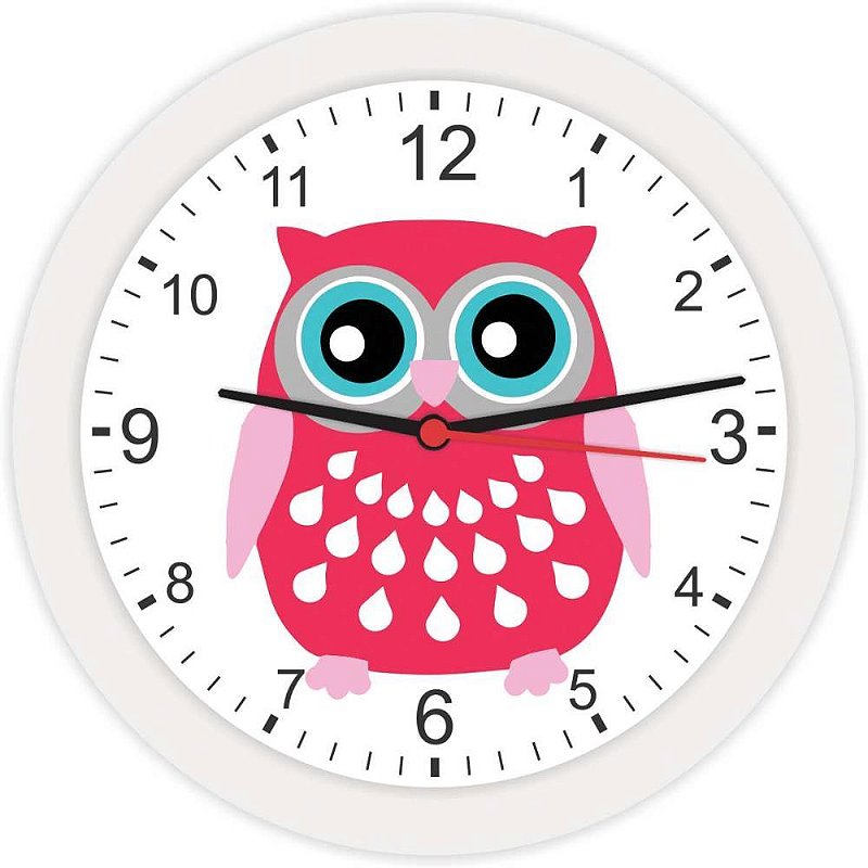 Relogio de parede redondo bco corujinha rs 21,7c - bells (unidade ...
