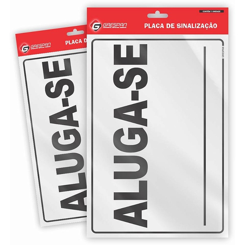 Placa de sinalizacao aluga-se 20x30cm. - grespan (pct.c/05) - Papelaria ...