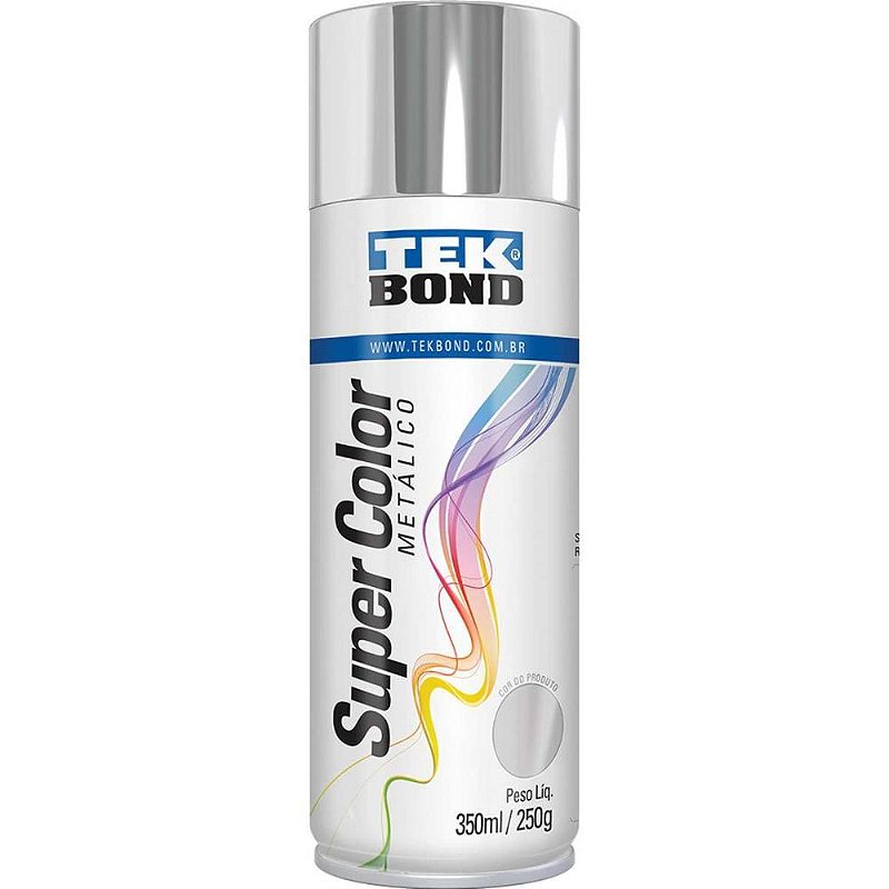 Tinta spray metalico cromado 350ml/250g - tekbond (unidade) - Papelaria ...