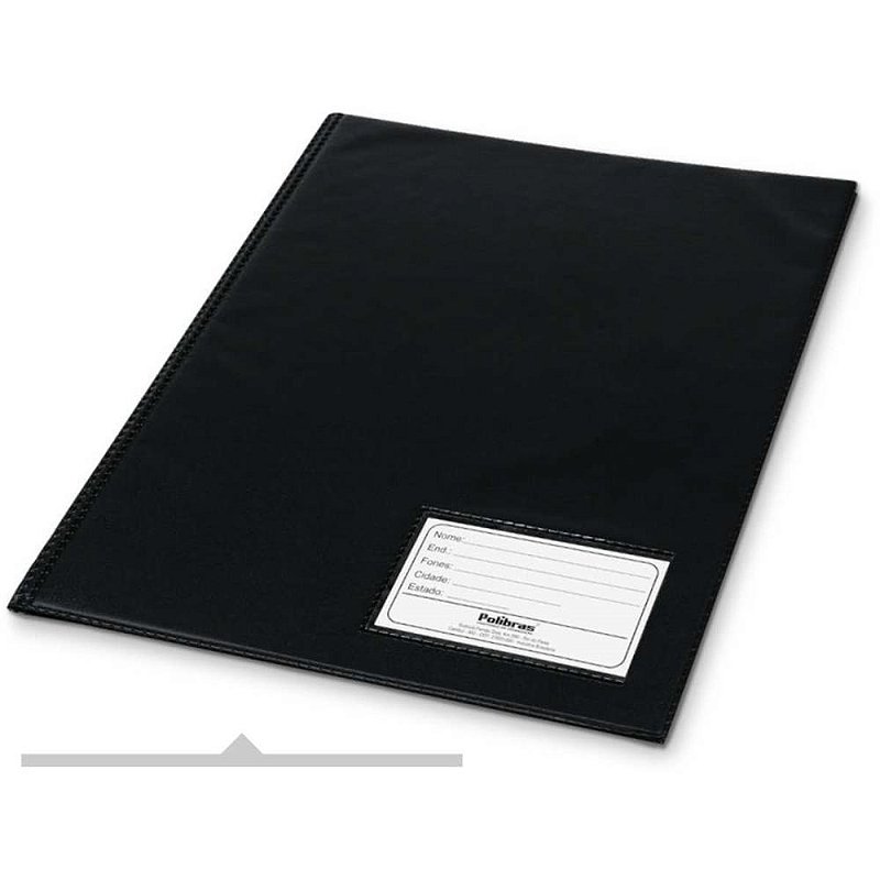 Pasta catalogo oficio 10 env. finos preta - polibras (pct.c/05 ...