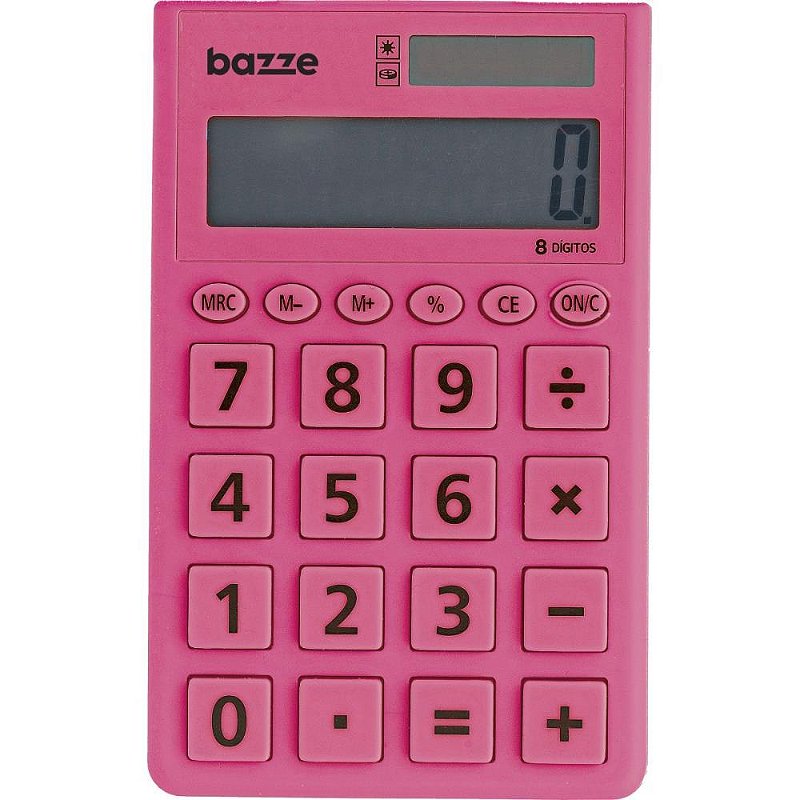 Calculadora de bolso 8 dig. bazze rosa - summit (unidade) - Papelaria ...