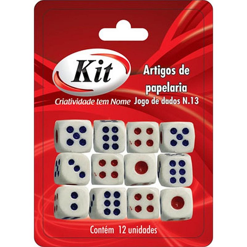 Dado n.13 c/12 unidades - kit (blister) - Papelaria Toledo