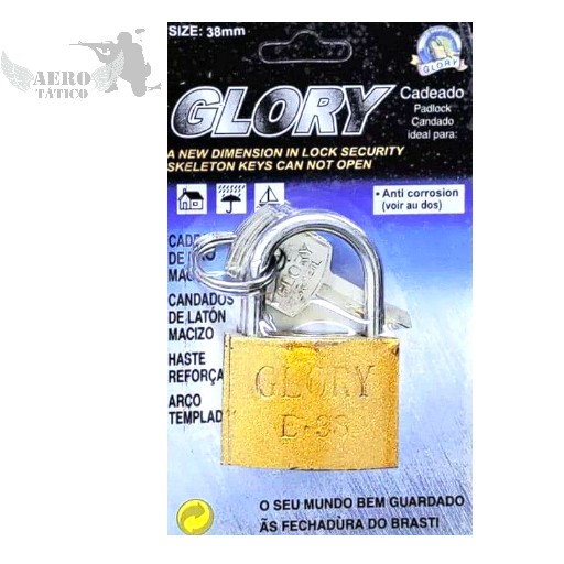 Cadeado Grande Com 3 Chaves 38mm - Aerotático