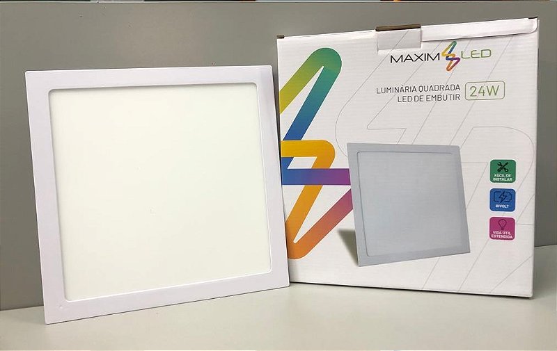 Painel Led Embutir 24W 6500K - Maxim LED