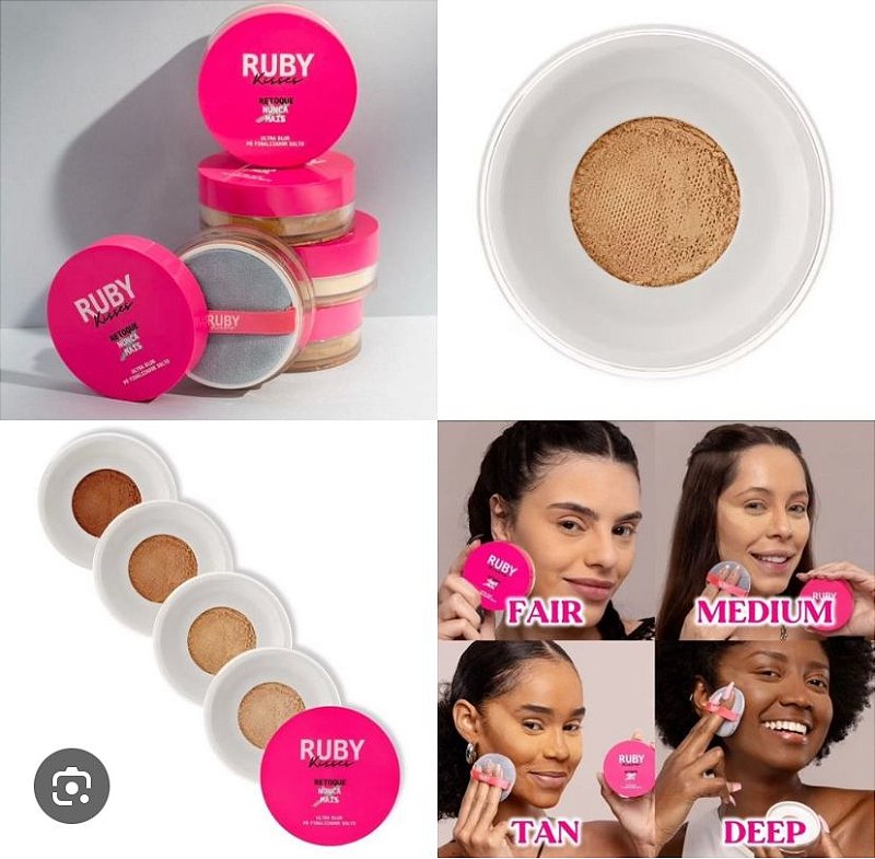 Ruby Kisses Pó Solto Retoque Nunca Mais - Make Importada