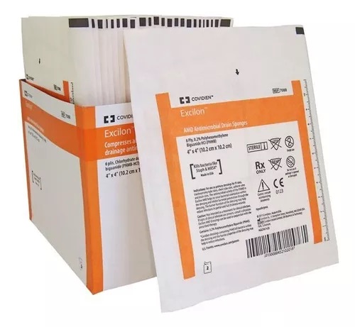Curativo Excilon AMD Gaze Antimicrobiana 10,2cm X 10,2cm C/2 Unidades ...