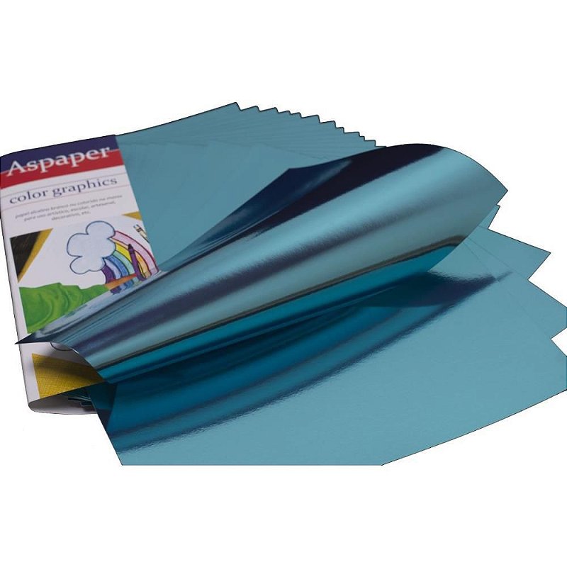 Papel Laminado Azul 210X297MM 250G PCT com 10 - TK Shopping