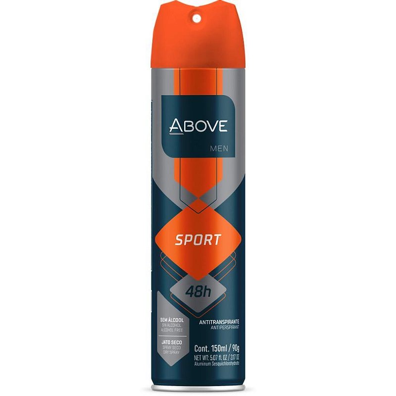 Desodorante Aerossol Above Sport Men 150ml – Proteção 48 Horas - TK ...