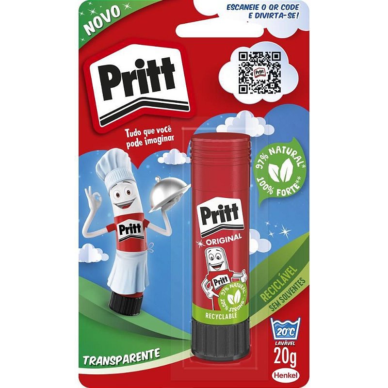 Cola em Bastão Pritt 20g - Blister com 1 Unidade - TK Shopping