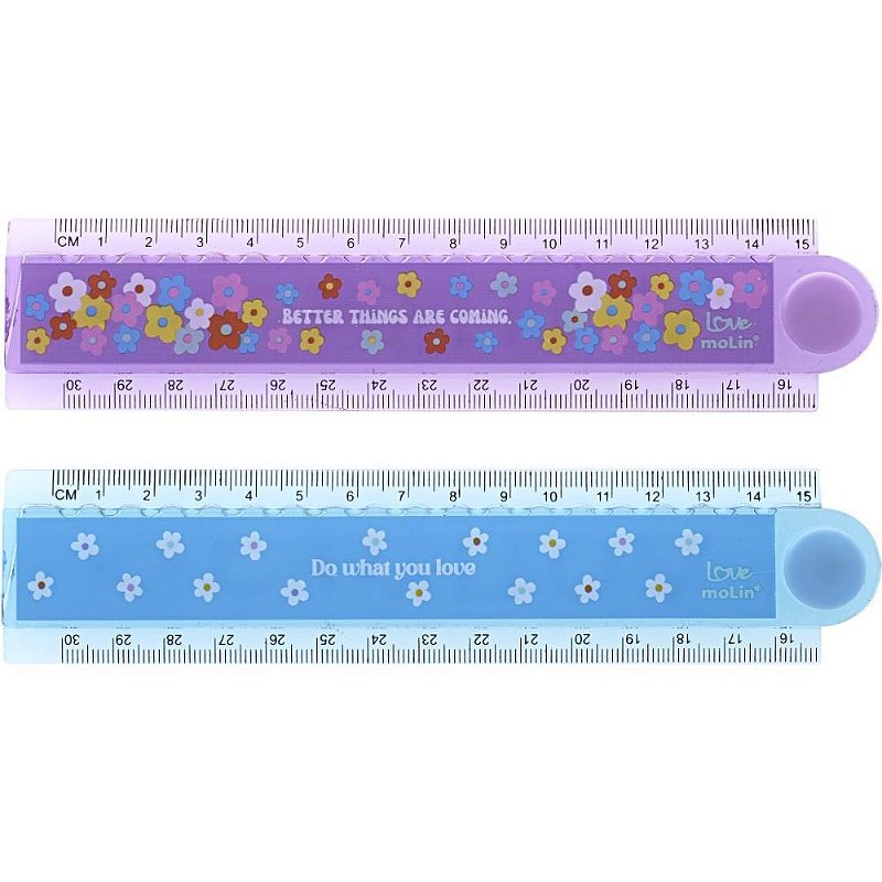 Régua de Poliestireno Love Daisy Retrátil 30cm Sortida - TK Shopping ...