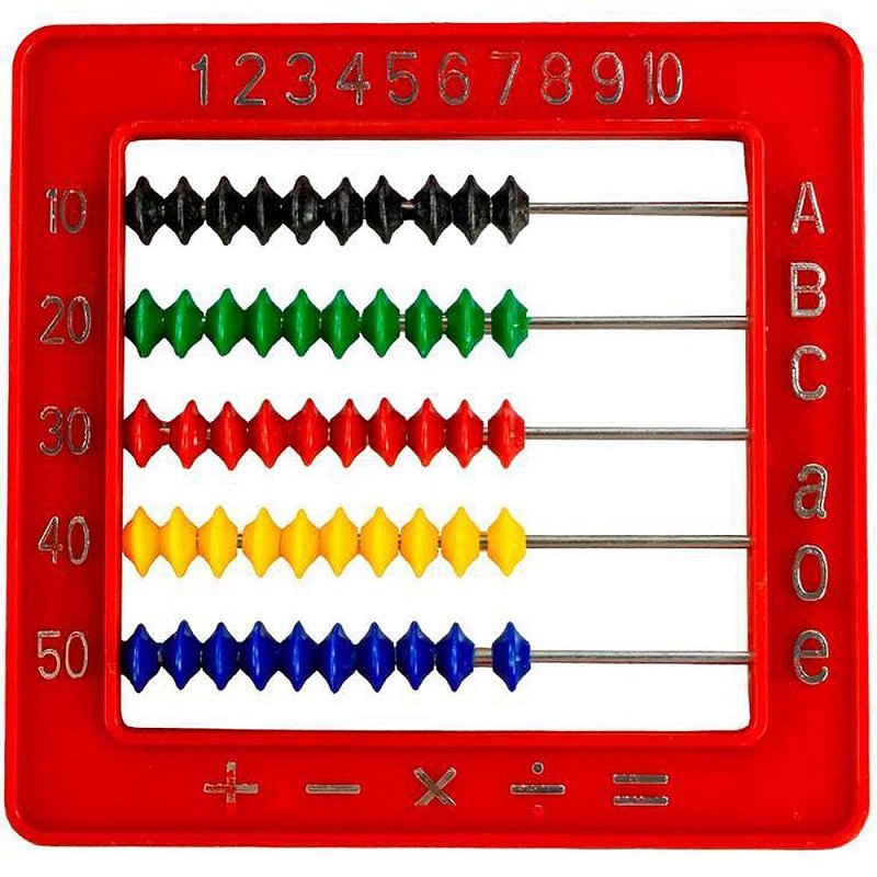 Contador Ábaco Plástico 5 Hastes e 50 Bolinhas - Ferramenta Educacional ...