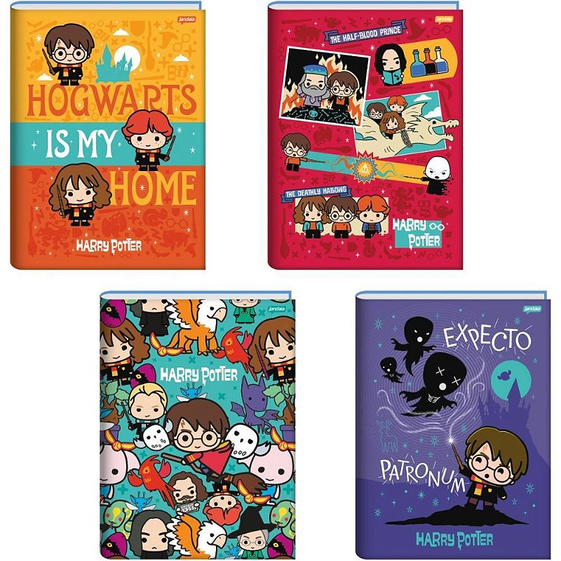 Caderno Brochurão Harry Potter 96 Folhas com Adesivos - 5 unid. - TK ...