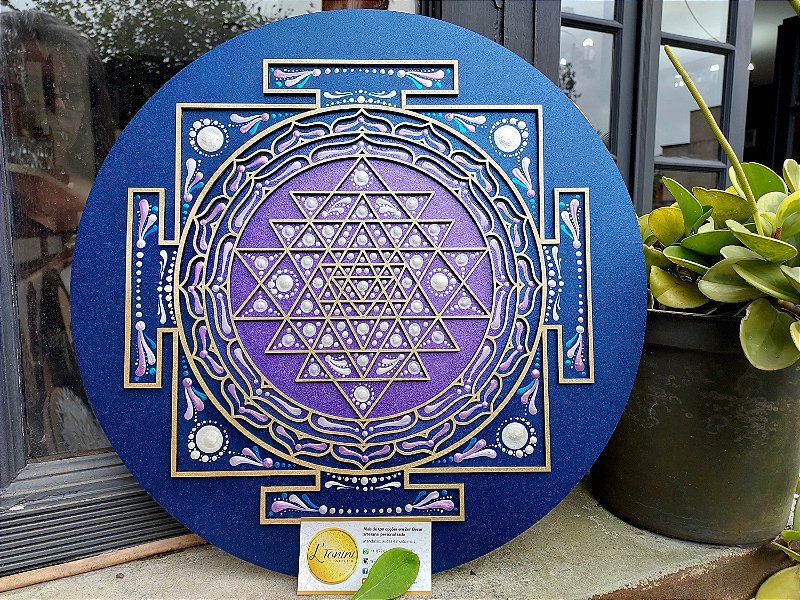 Mandala Duo Sri Yantra | Violeta e Azul (do 25cm ao 90cm) - L'Tonini ...
