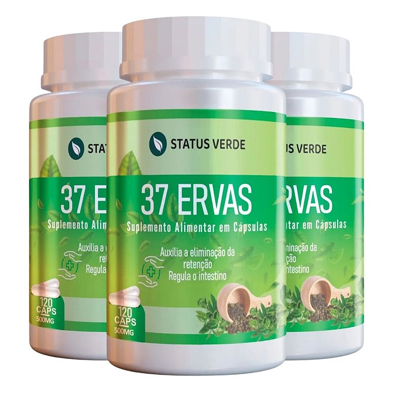 3 Potes 37 Ervas Kit 360 Cáps - Status Verde - Orbis Vita