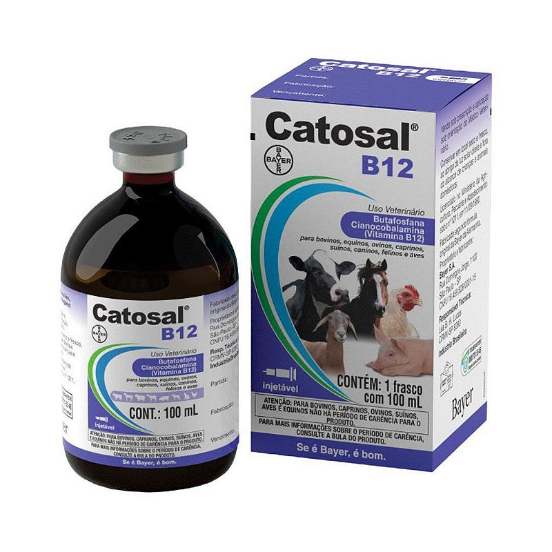 Catosal B12 100 mL - Bayer - Kajavet Farmácia Veterinária