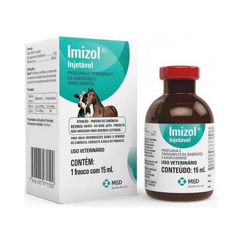 Imizol Injetável 15 mL - MSD - Kajavet Farmácia Veterinária