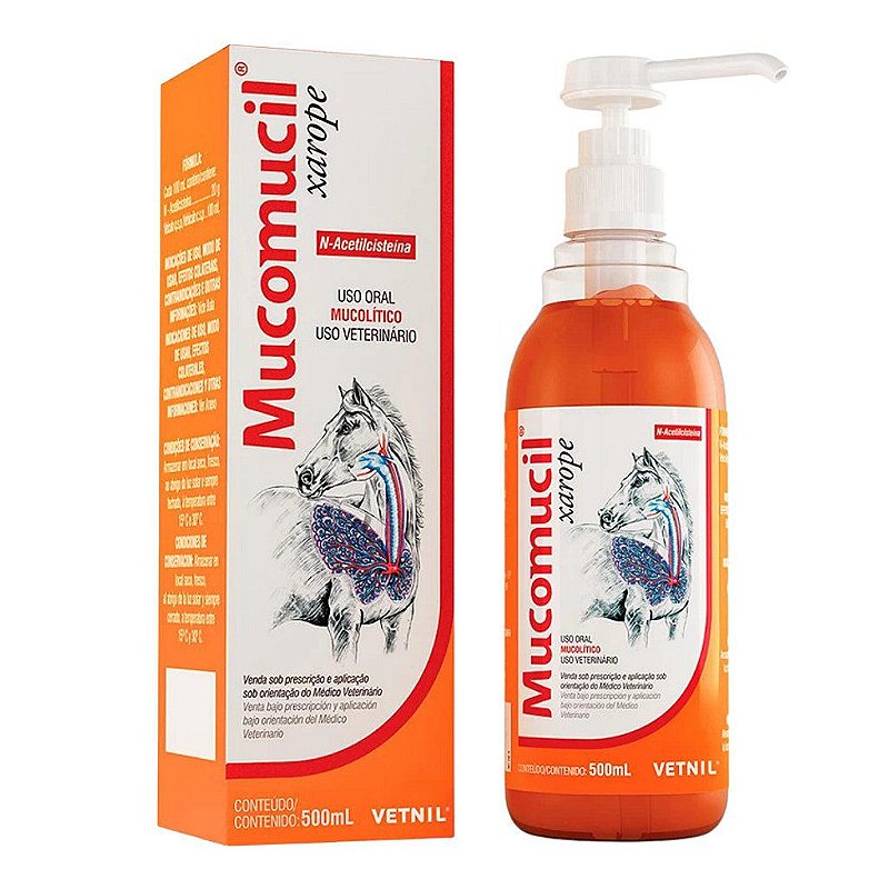 Mucomucil Xarope 500 mL - Vetnil - Kajavet Farmácia Veterinária