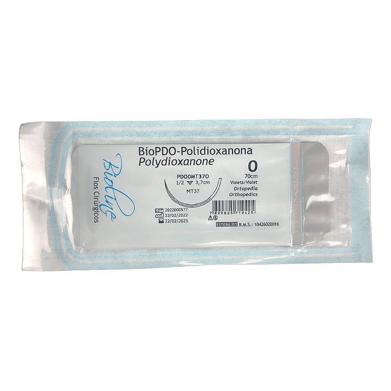 PDO - Fio Polidioxanona Nº 0 70 cm 1/2 T 3,7 cm Unitário - Bioline ...