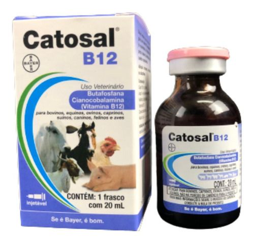 Catosal B12 20 mL - Bayer - Kajavet Farmácia Veterinária