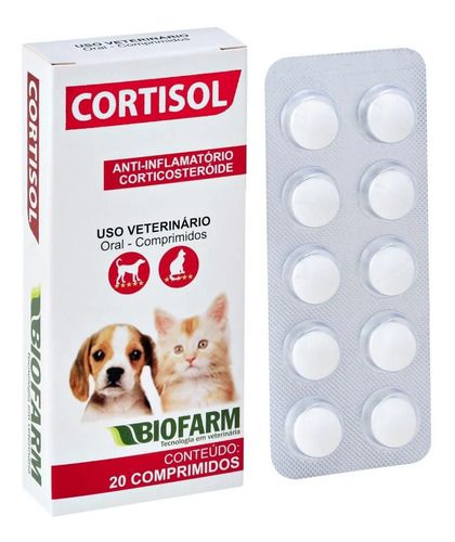 Cortisol 20 Comprimidos - Biofarm - Kajavet Farmácia Veterinária