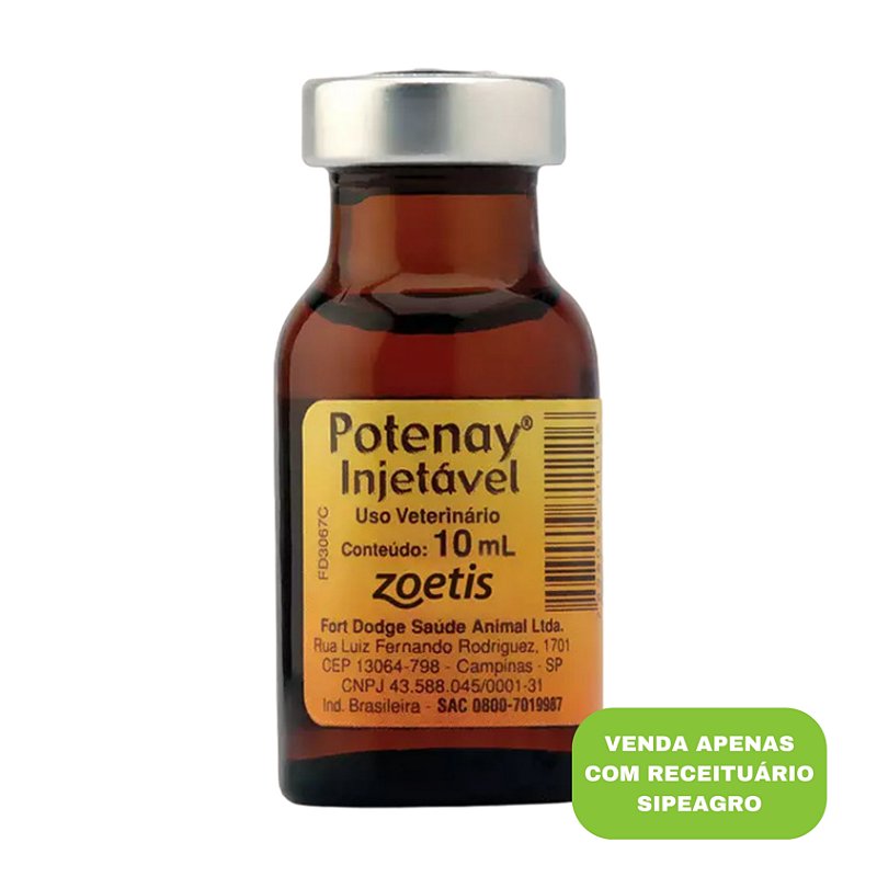 Potenay Injetável 10 mL (Controlado) - Zoetis - Kajavet Farmácia ...